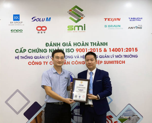 Sumitech áp dụng ISO 9001: 2015 và ISO 14001: 2015